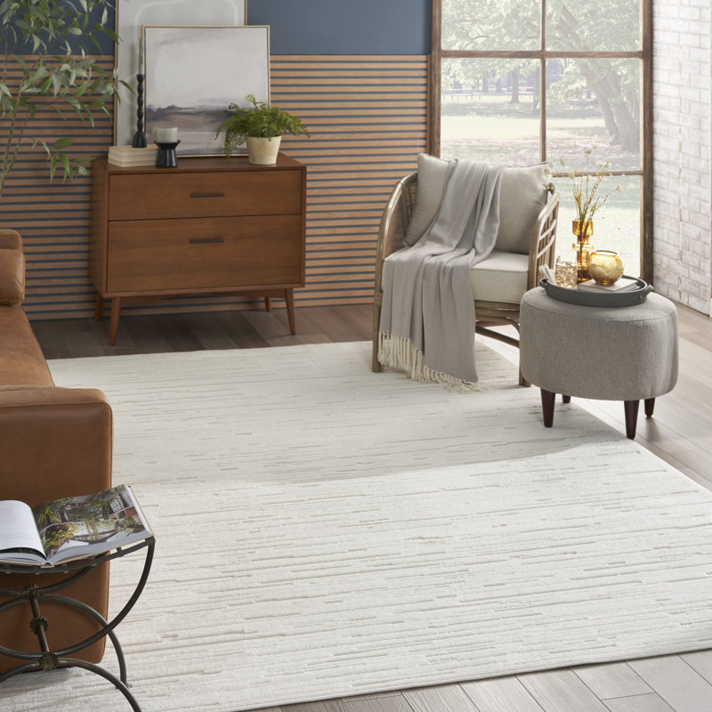 Ebern Designs Prasun Ivory Modern Indoor Rug & Reviews | Wayfair