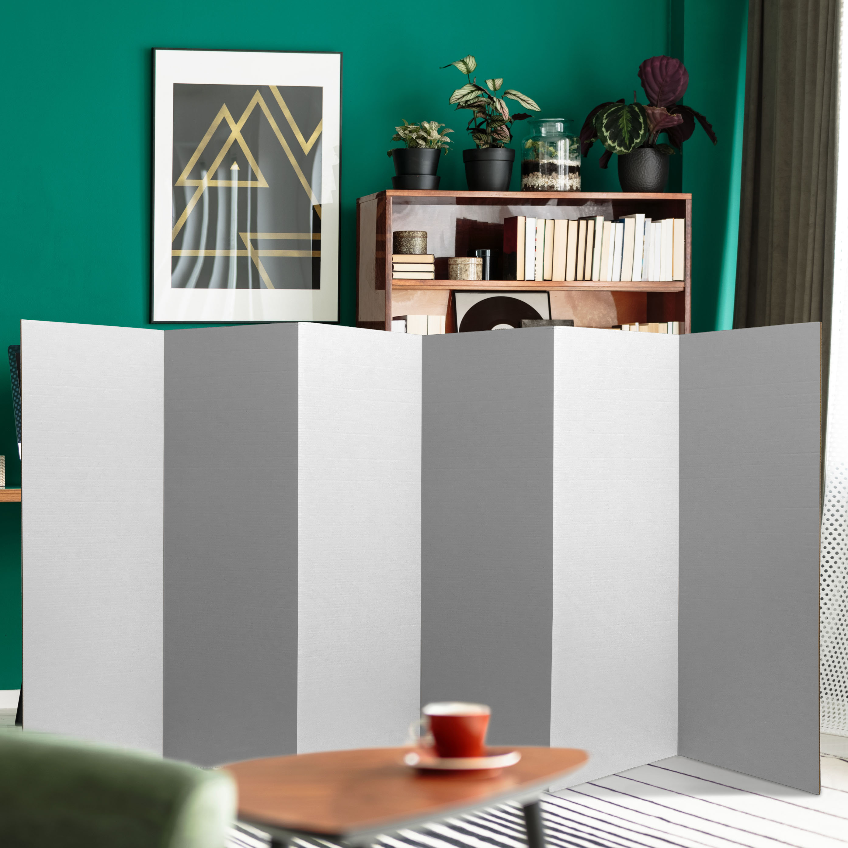 Rebrilliant Jazya 4 Ft. Short Temporary Cardboard Folding Screen ...