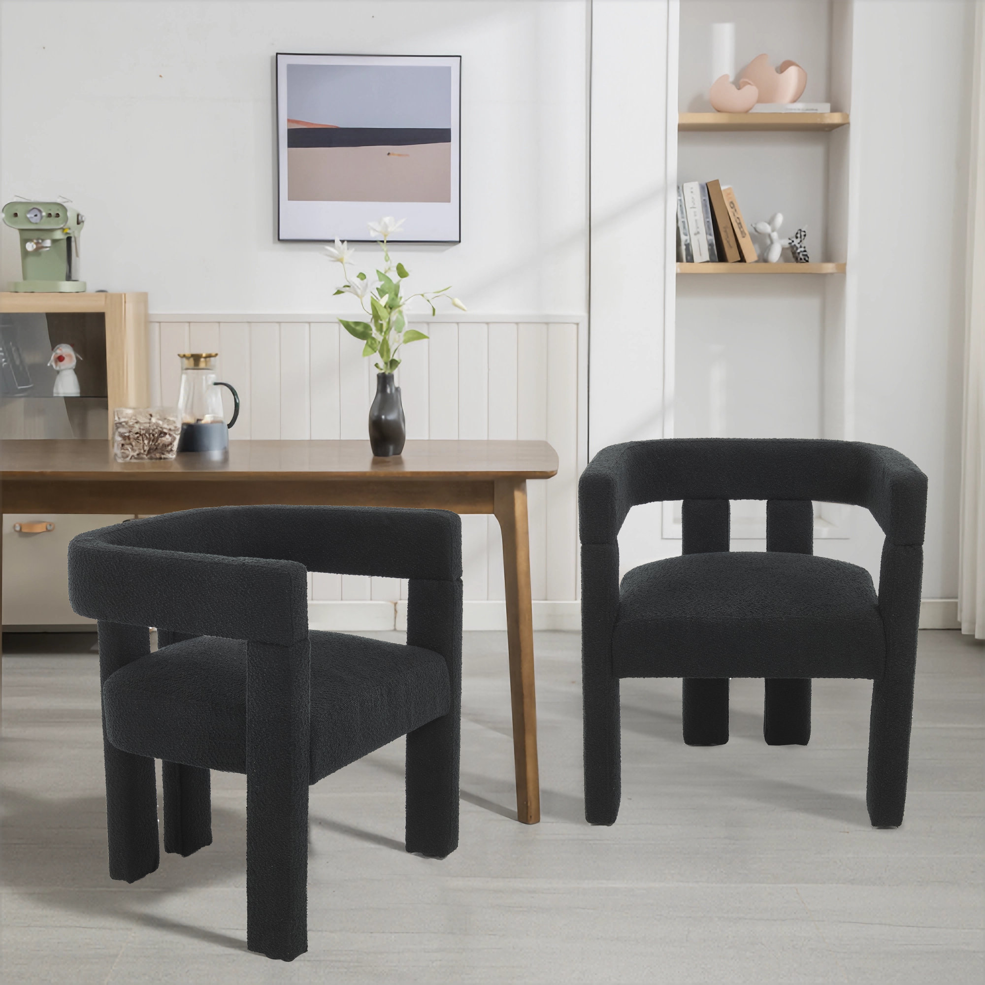 Latitude Run® Modern Barrel Chairs,Teddy Barrel Dining Chair Set Of 2 ...