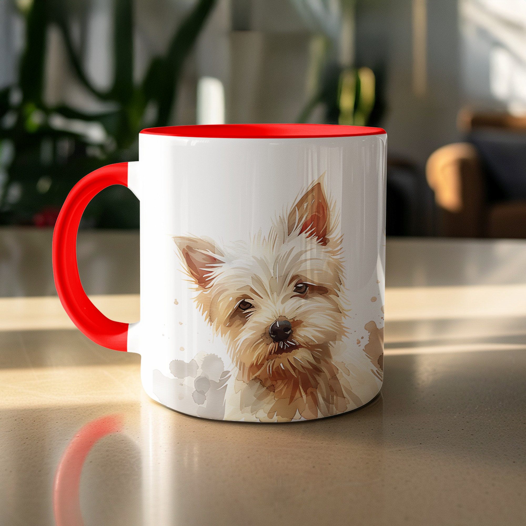 East Urban Home Set of 4 – 11oz Watercolour Samoyed Dog Design Coffee ...