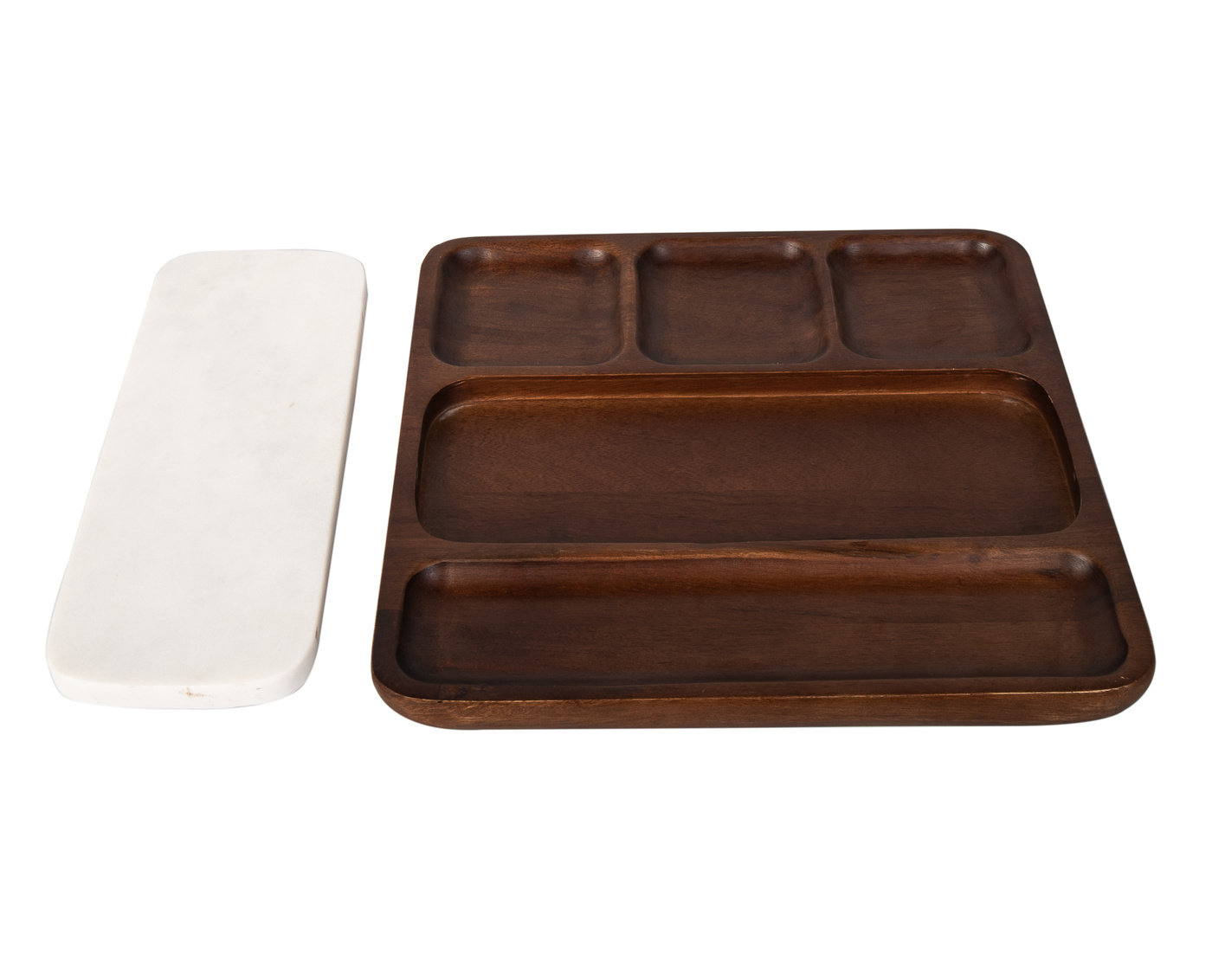 Godinger Silver Art Co Variks Wood & Marble Appetizer Serving Platter ...