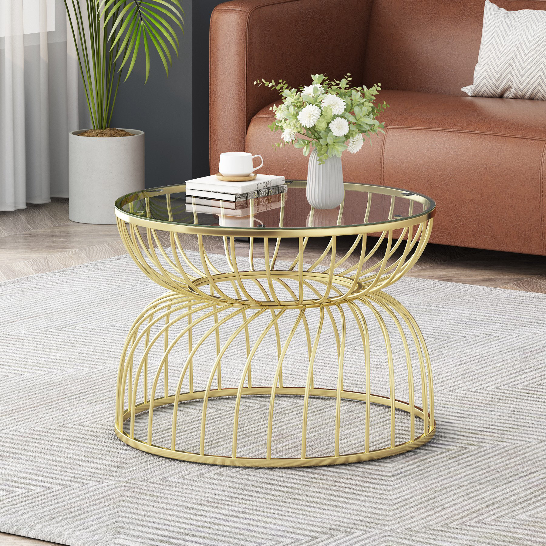 Everly Quinn Serrena Golden Coffee Table - Wayfair Canada