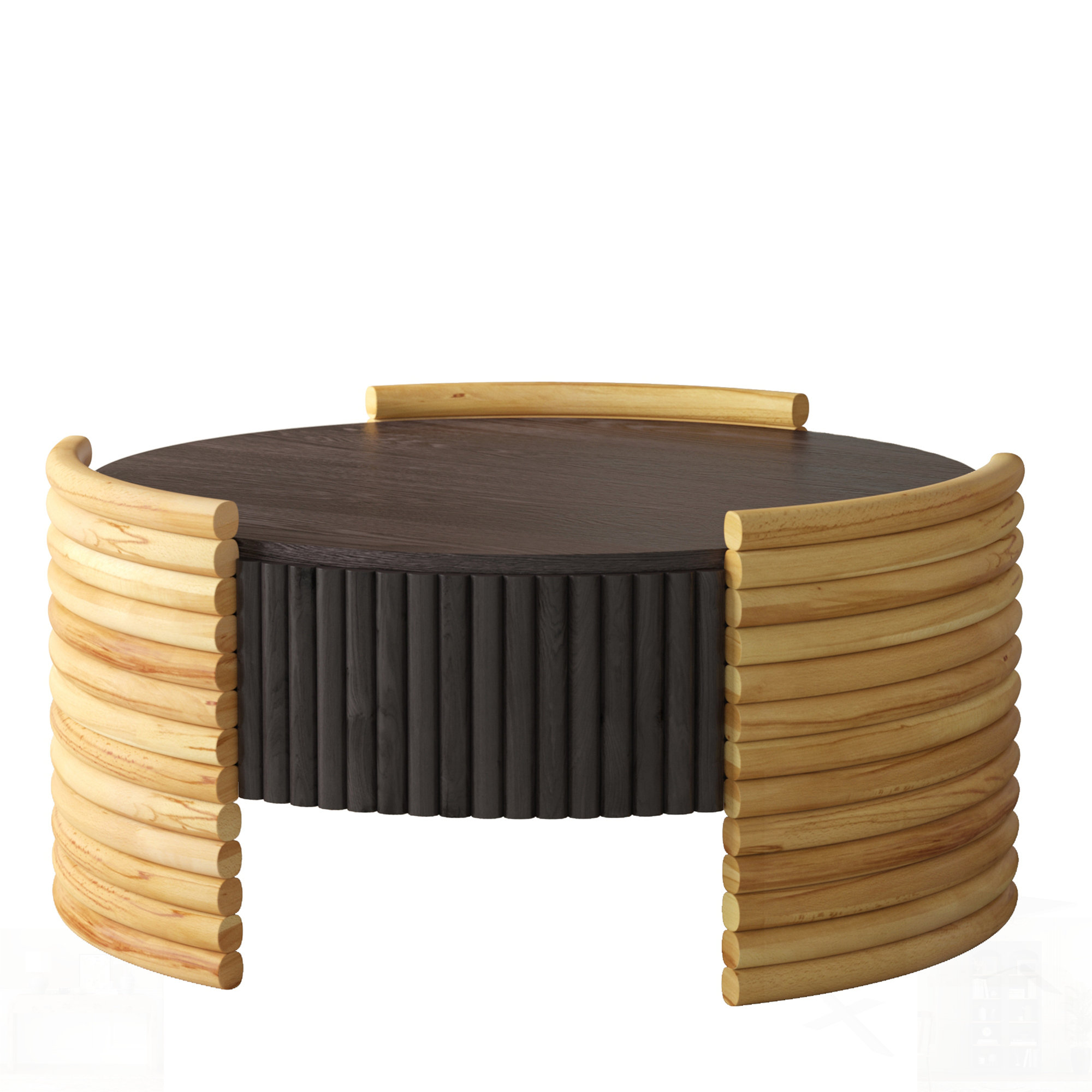 George Oliver Modern Colorblocked Striped Coffee Table with Flip Top ...