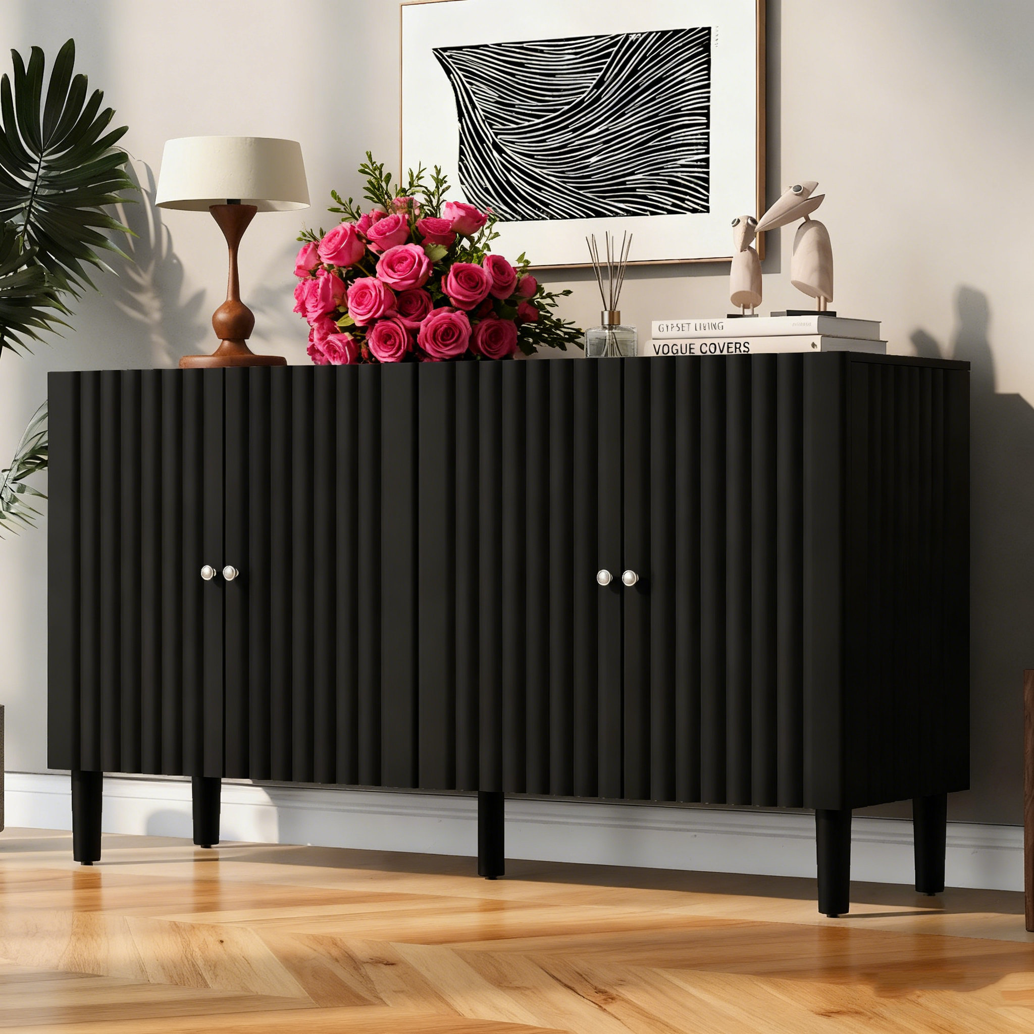 Ebern Designs Elegant Buffet Cabinet,Sideboard Buffet Storage Cabinet ...