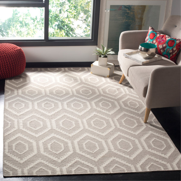George Oliver Fung Hand Woven Flat Weave Wool/Cotton Geometric Rug in ...