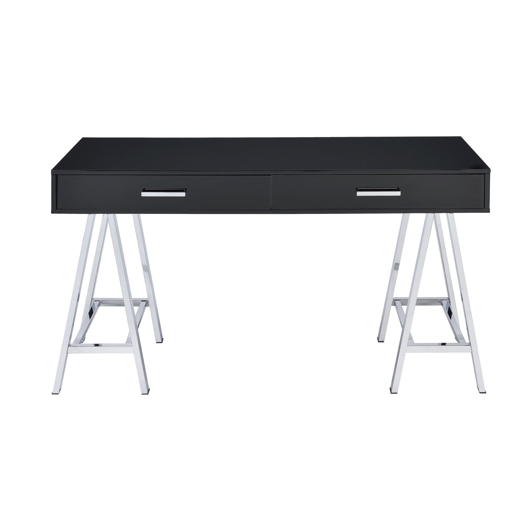 Mercer41 Modern Rectangular Writing Desk With Charging Port And Two 3/4 ...
