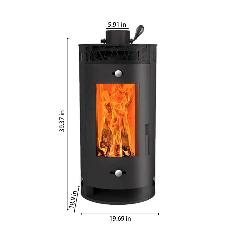 Hart Enjoy life Cylindrical vertical wood-burning fireplace - Wayfair ...