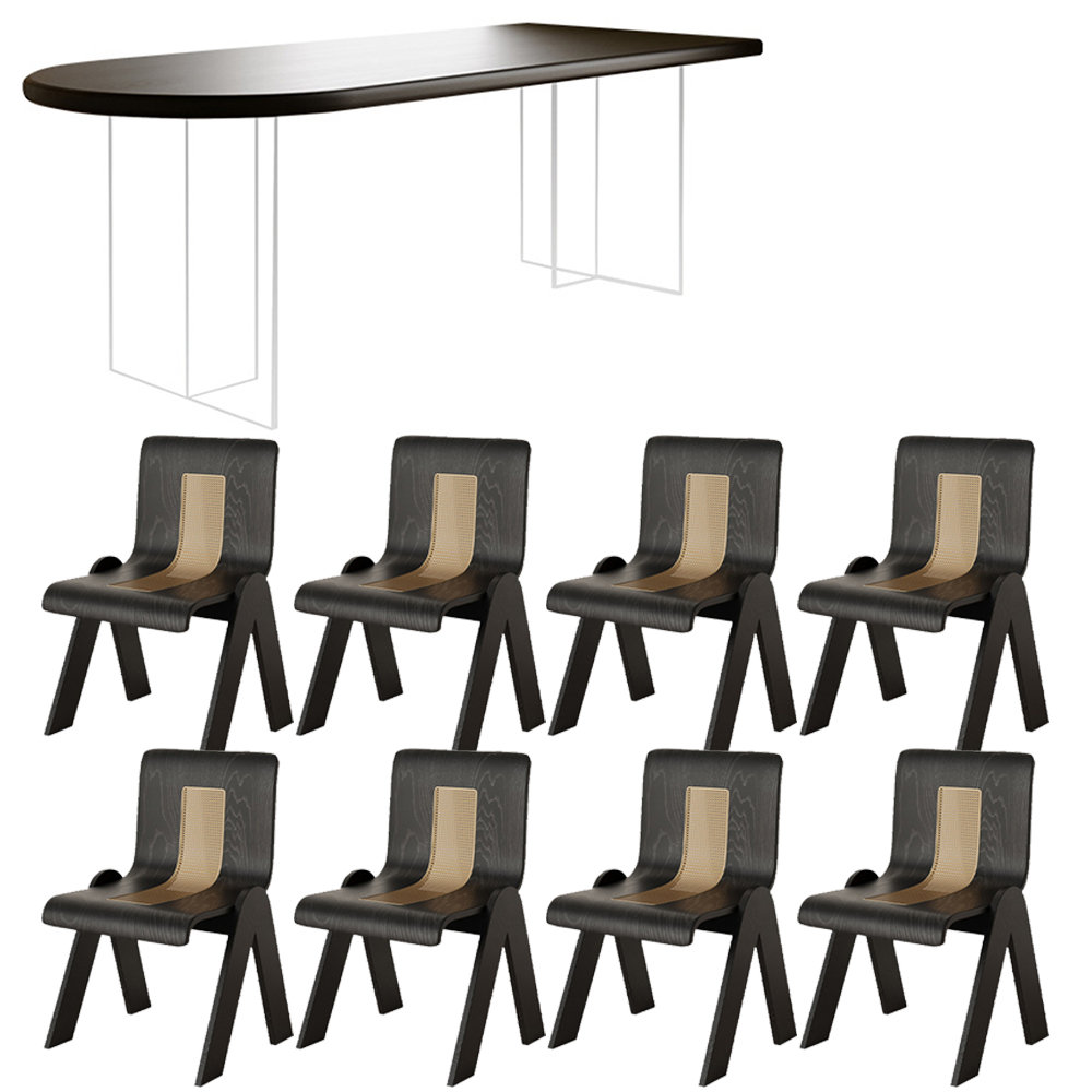 Brishher Modern simple acrylic solid wood dining table set | Wayfair
