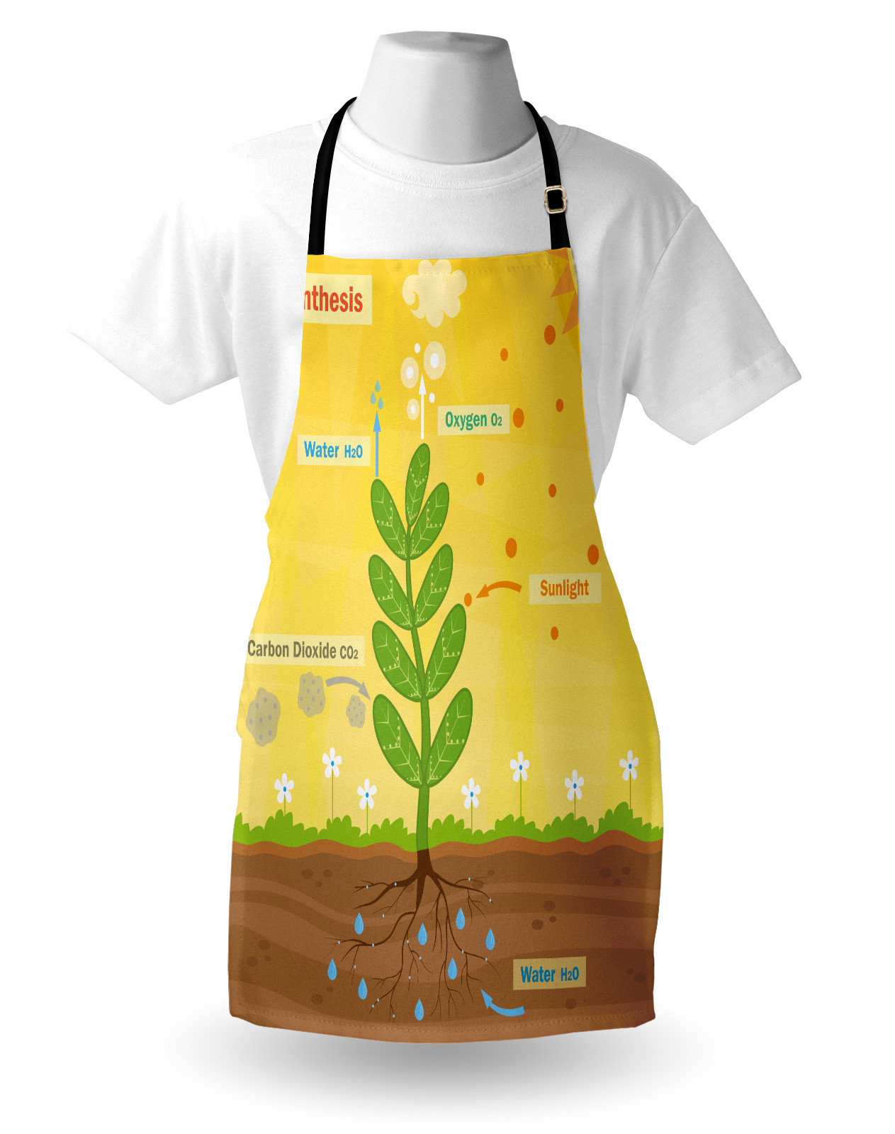 East Urban Home Science Apron Unisex, Cartoon Oxygen Sun, Adult Size ...