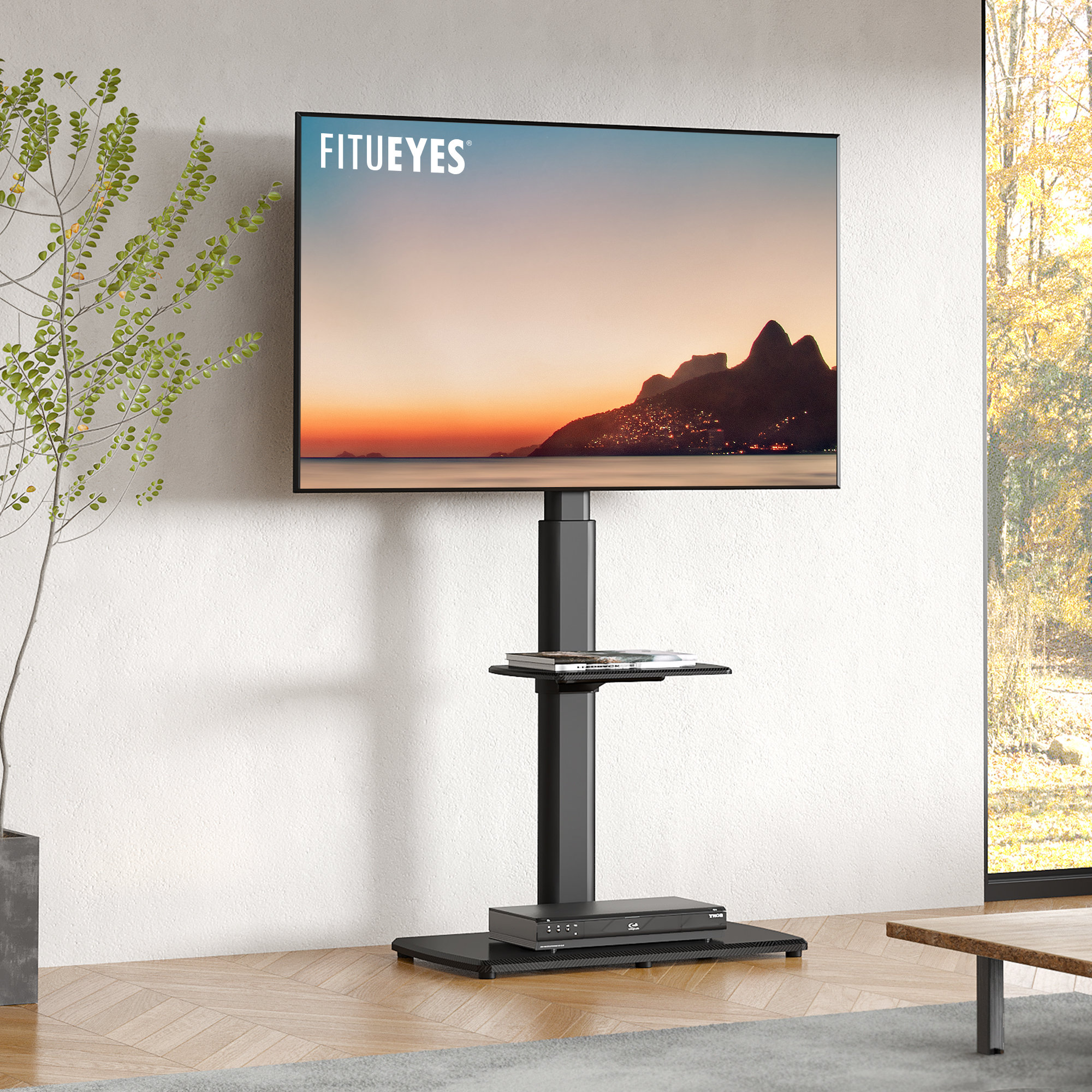 Fitueyes Modern Swivel Floor TV Stand for 32-70 inch TVs, with One ...