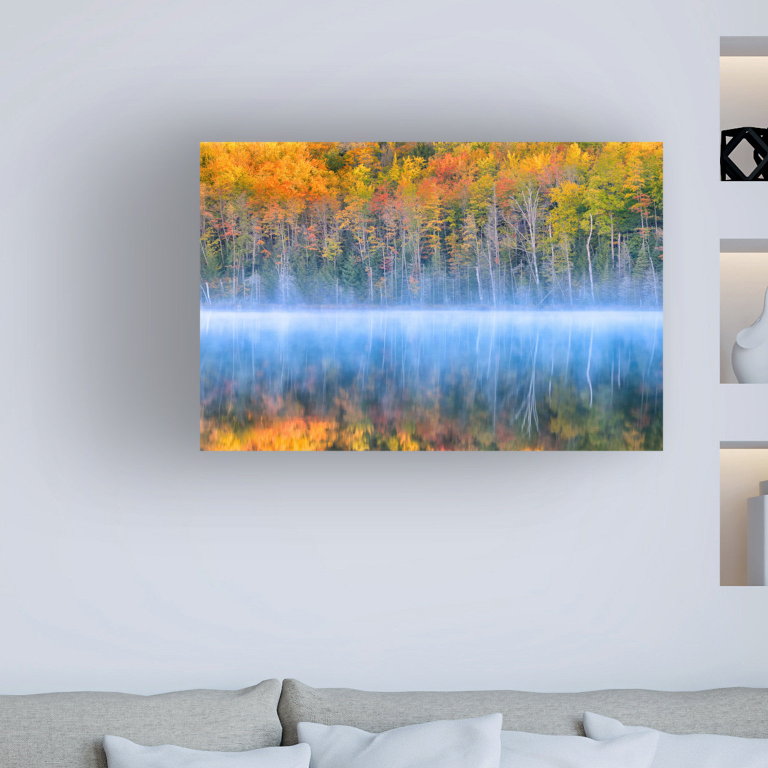 Millwood Pines Fall Color by Yimei Sun - Wrapped Canvas Photograph ...