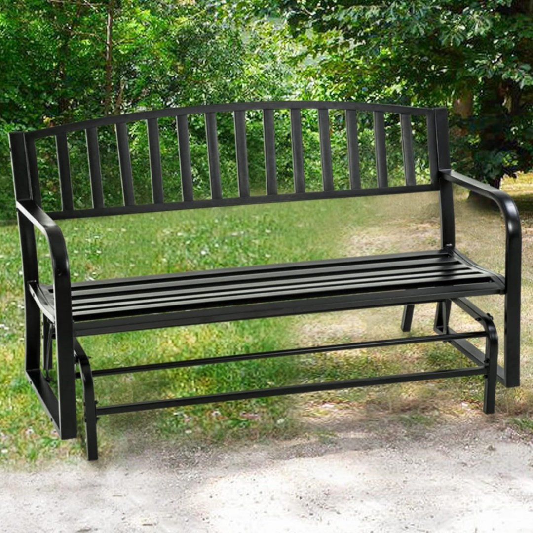 Pad Liquidators Metal Outdoor Glider Bench Waterproof Patio Glider ...