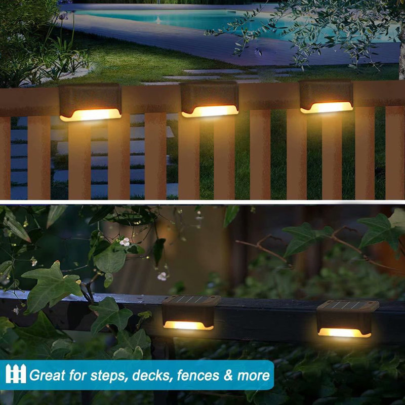 Aptoco Solar Powered Integrated LED Deck Light Pack Outdoor Waterproof ...