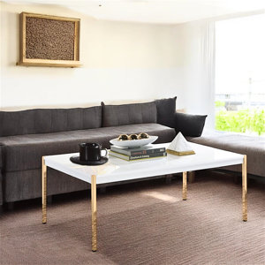 Mercer41 Gully Coffee Table with White & Gold Finish | Wayfair