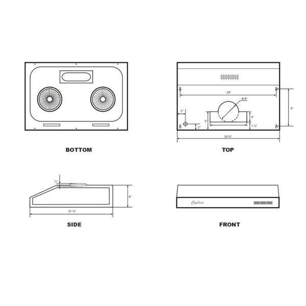 Cyclone Classic 30" 680 Ducted (Vented) Under Cabinet Range Hood | Wayfair