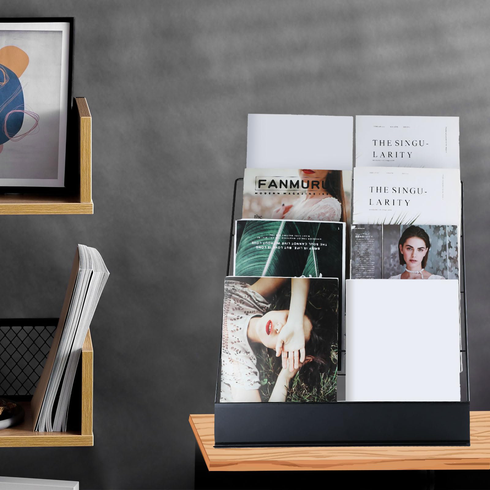 Hokku Designs Book Display Rack 4-Tiered Book Display Stand 18" Book ...