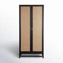 Dovetail Furniture Royette 78-Inchtall Exotic Wood And Rattan 2-Door ...