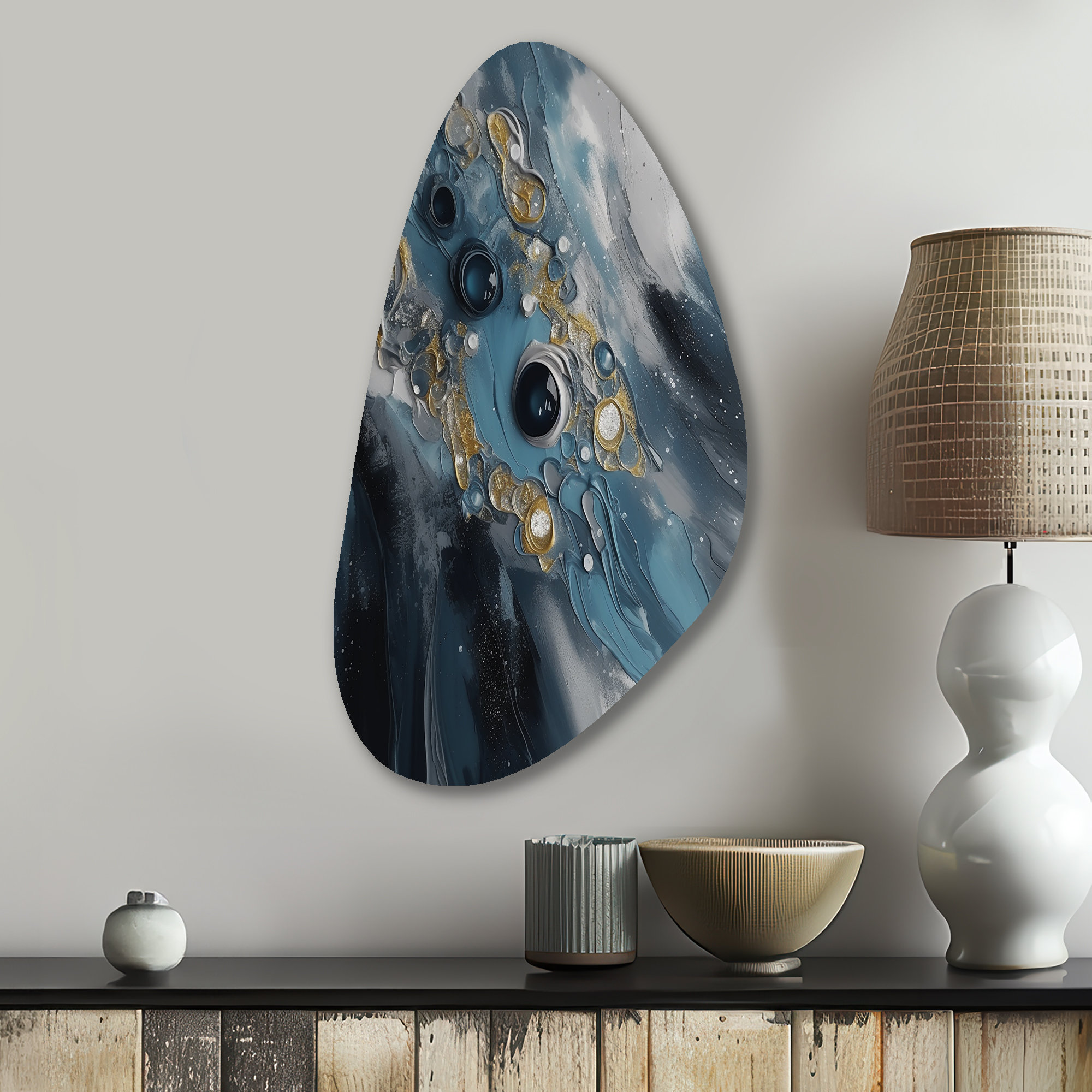 Design Art Blue And White Transcendent Brushstrokes III - Abstract ...