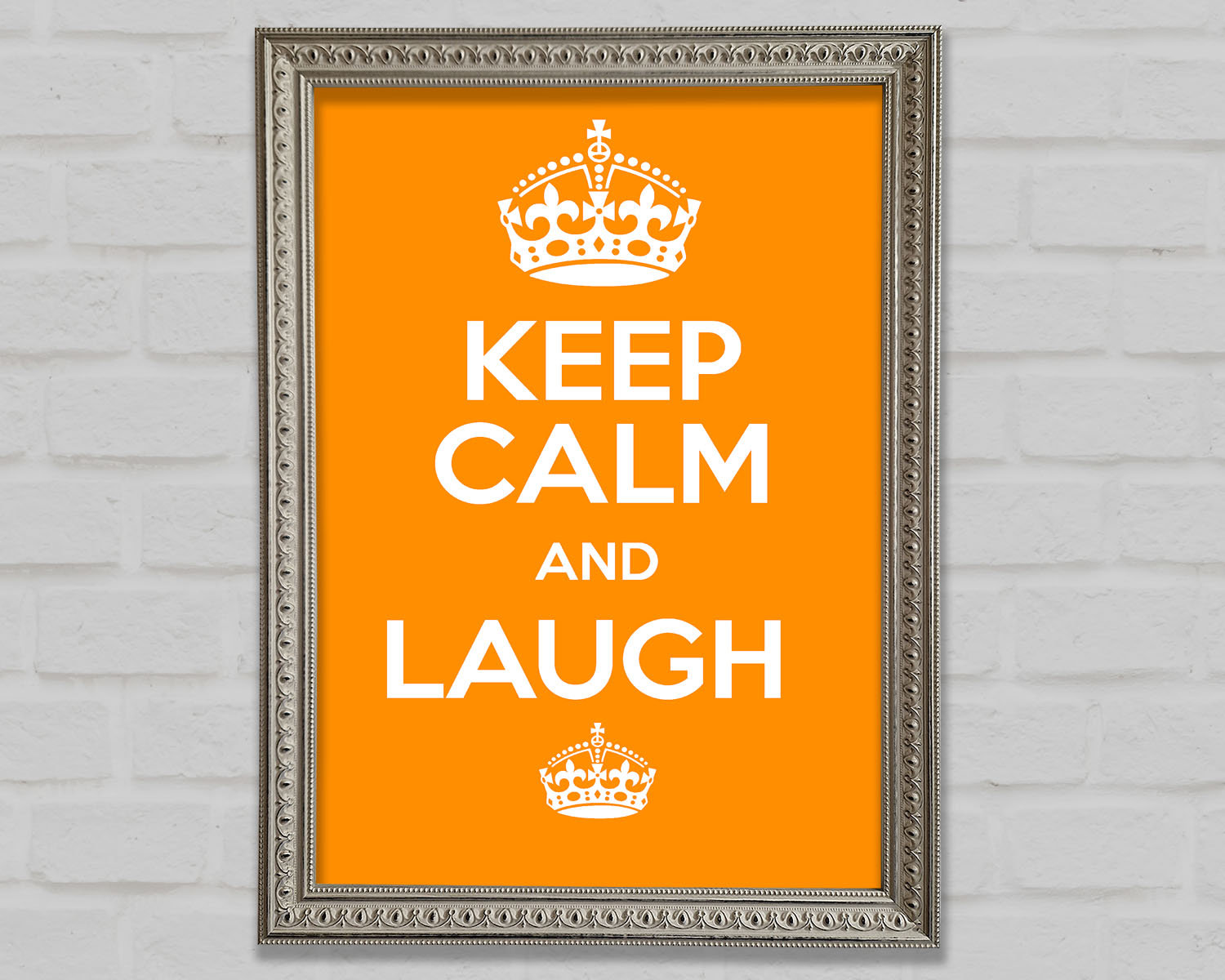 Happy Larry Keep Calm Laugh Orange Framed Print | Wayfair.co.uk