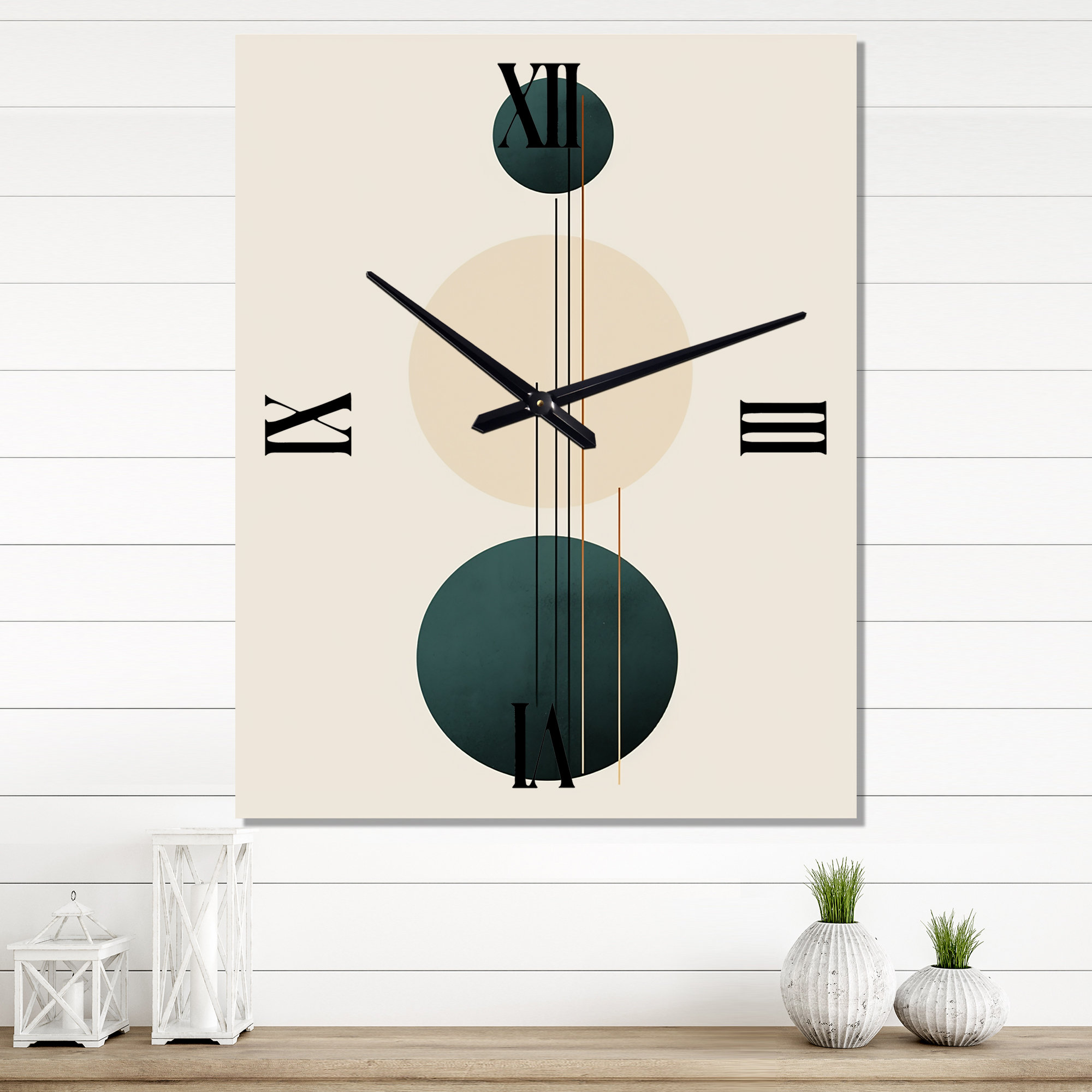 Design Art Midcentury Geometrics In Blue - Abstract Mid Century Wall ...