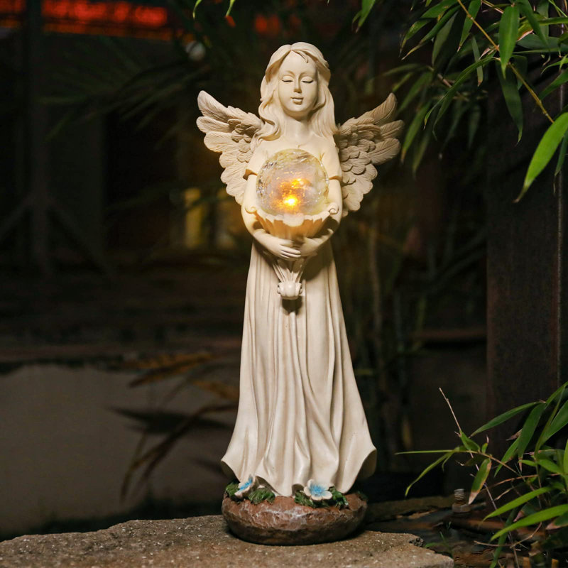 Trinx Garden Angel Statue, Solar Energy Garden Statue, Lawn Decoration ...