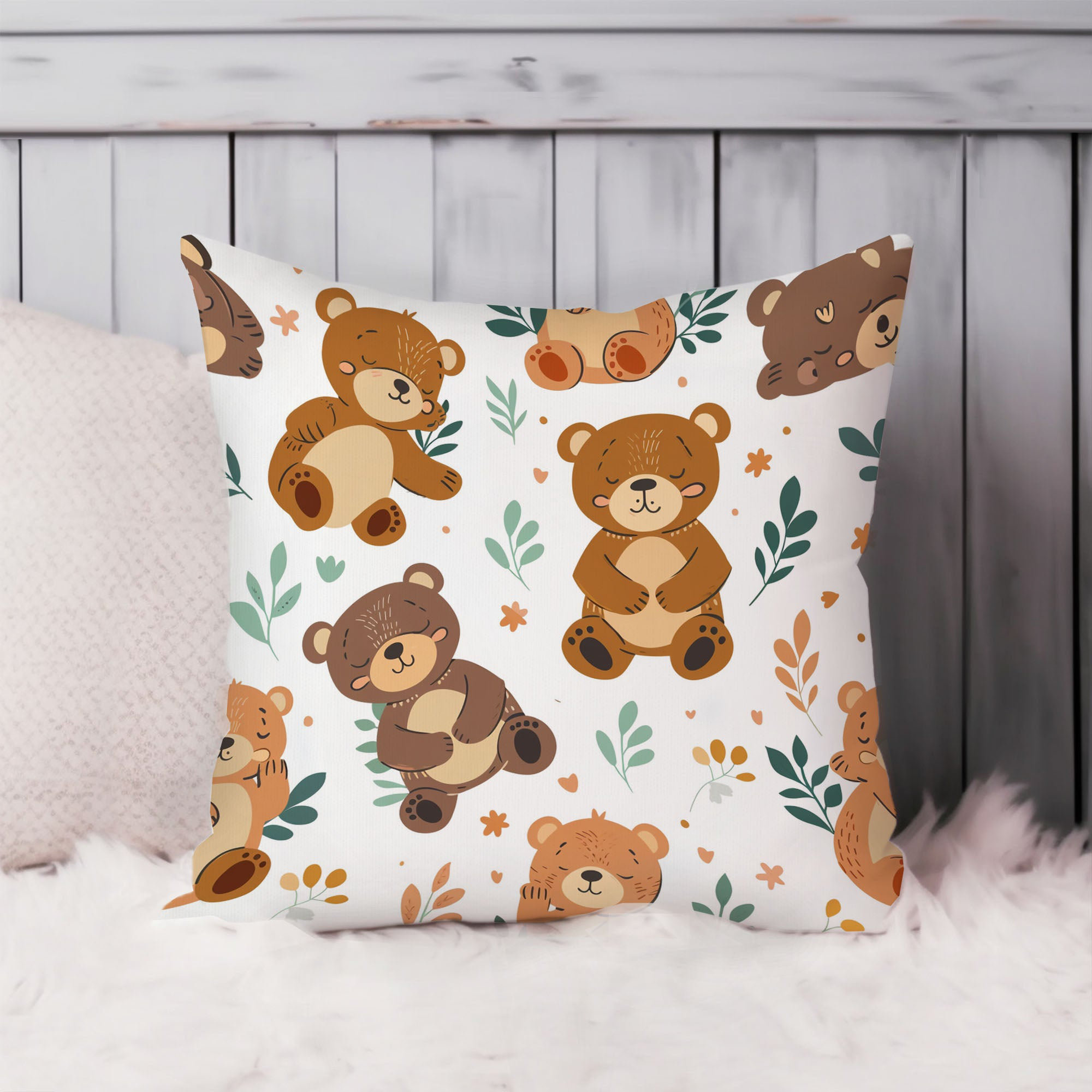 Ethan Taylor Cute Teddy Bear Patttern IV Pillow Cover | Wayfair
