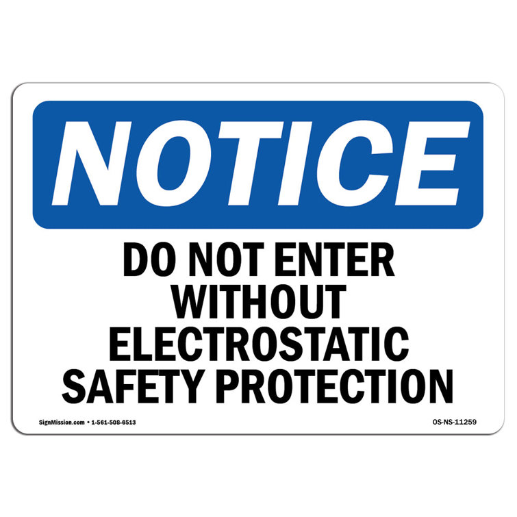 SignMission Do Not Enter without Electrostatic Safety Sign | Wayfair