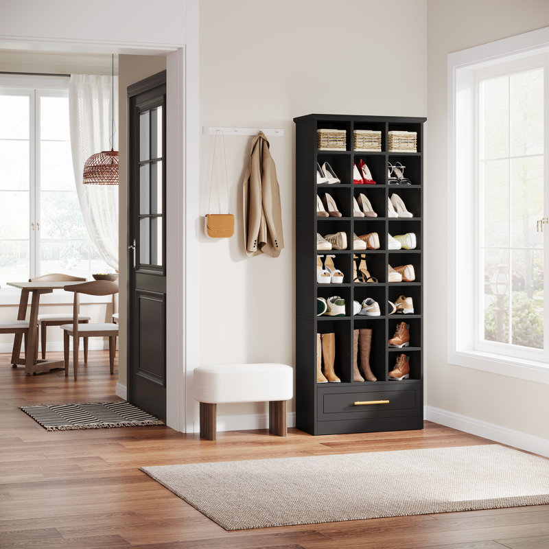 Hokku Designs 71-Inch Tall Shoe Storage Cabinet Black | Wayfair