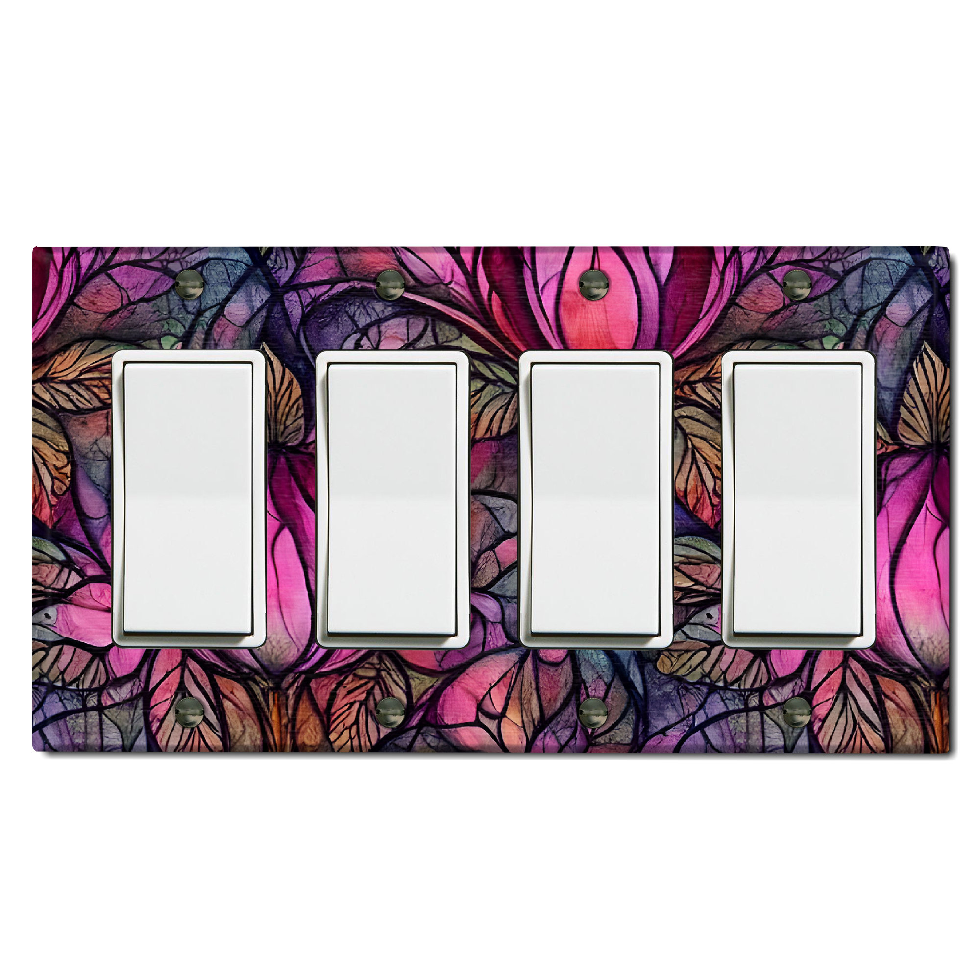 WorldAcc Dark Flower Roses Nature Themed 4 - Gang Rocker Standard Wall ...