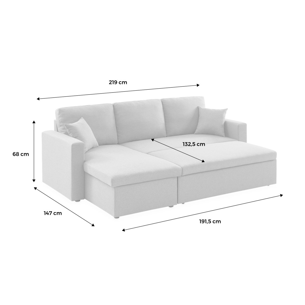 17 Stories Narcisco 3 Seater Modular Corner Sofa Bed with Storage ...