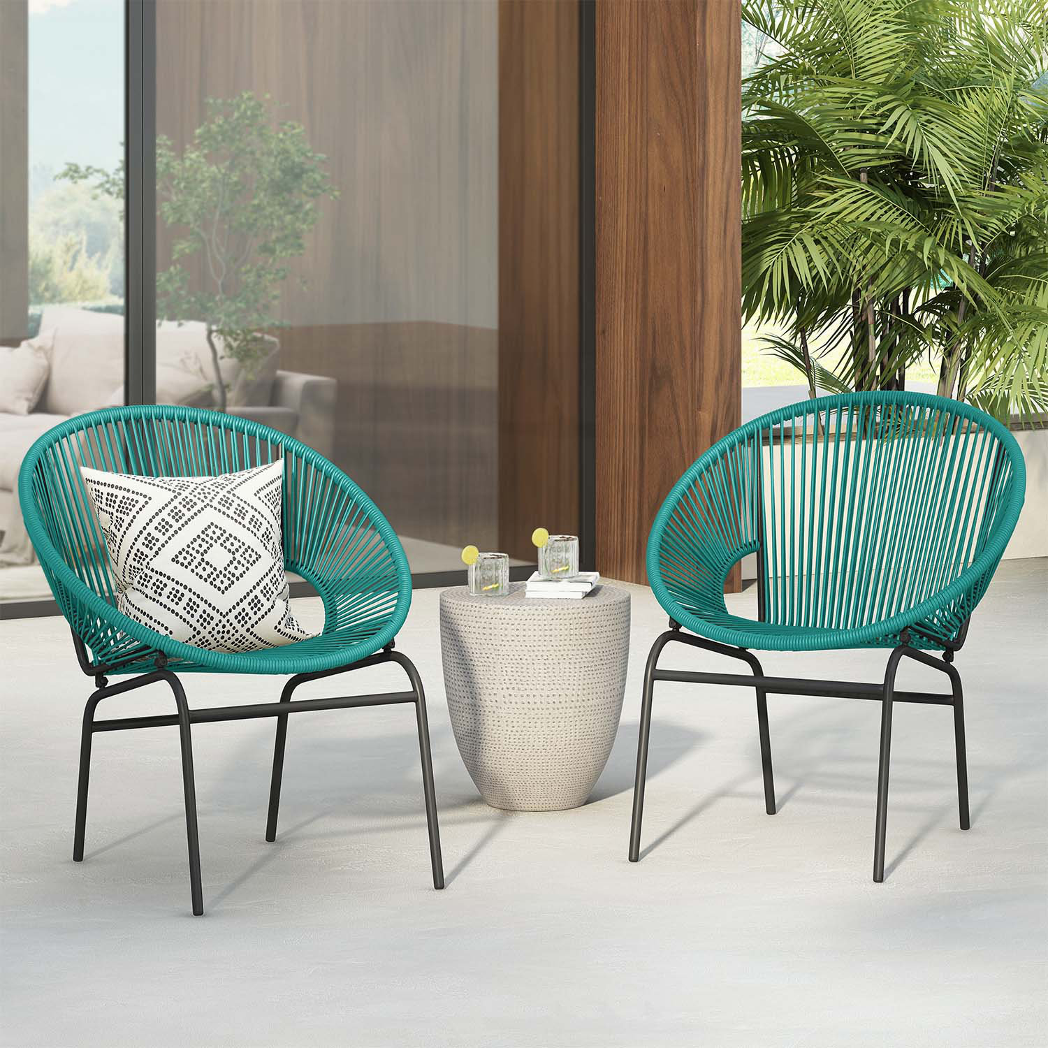 Corrigan Studio® Exceptional Outdoor Wicker Chair Set with Stylish ...