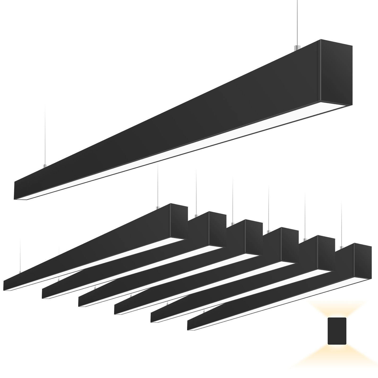 MW LIGHTING 8FT Black 60W/80W/100W Selectable Integrated LED Linear ...