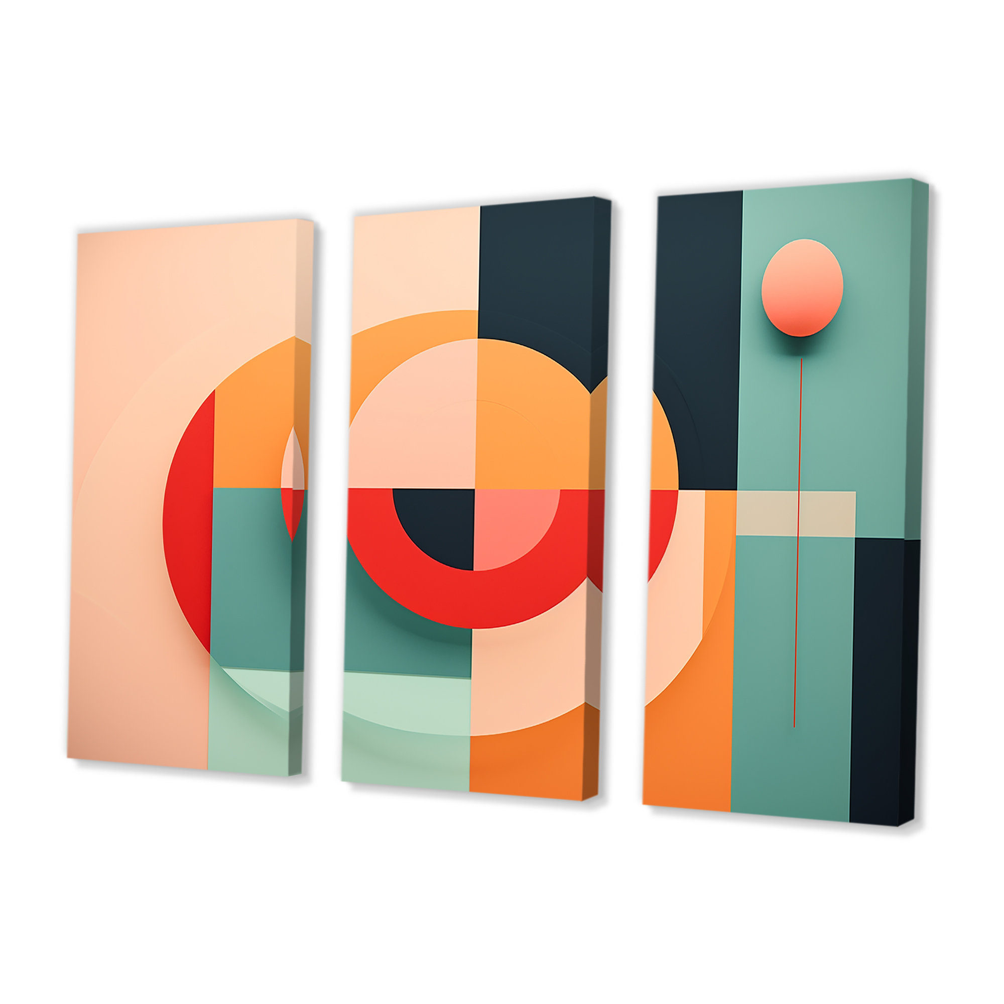 Wrought Studio™ Geometric Circular Balance Pastel Pink Blue ...