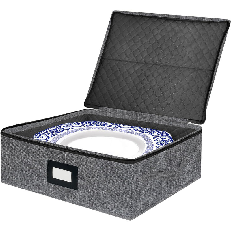 Passetas Fabric Dining Plates Storage with Felt Dividers Included | Wayfair