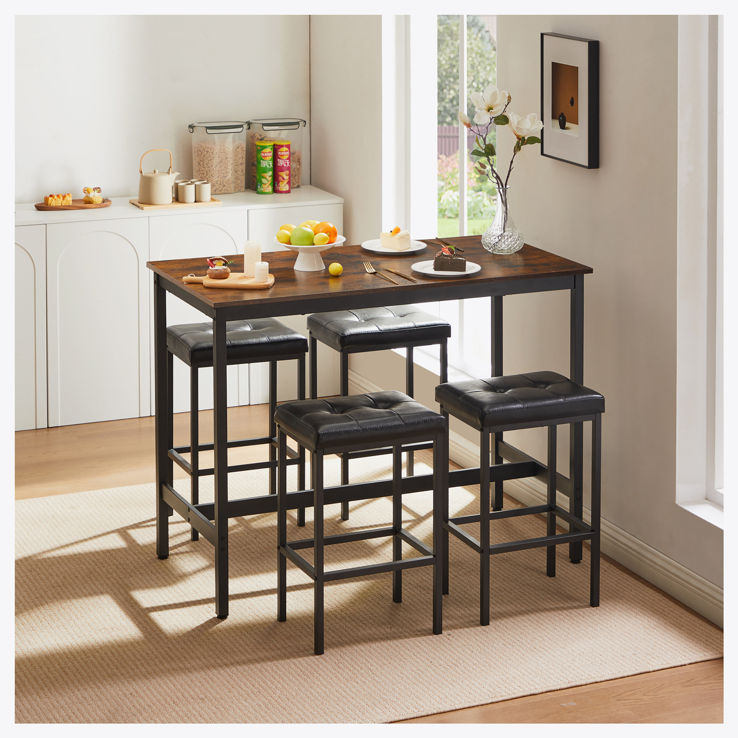 Winston Porter 5 Pieces Dining Table Sets, with Fixed Table - Wayfair ...