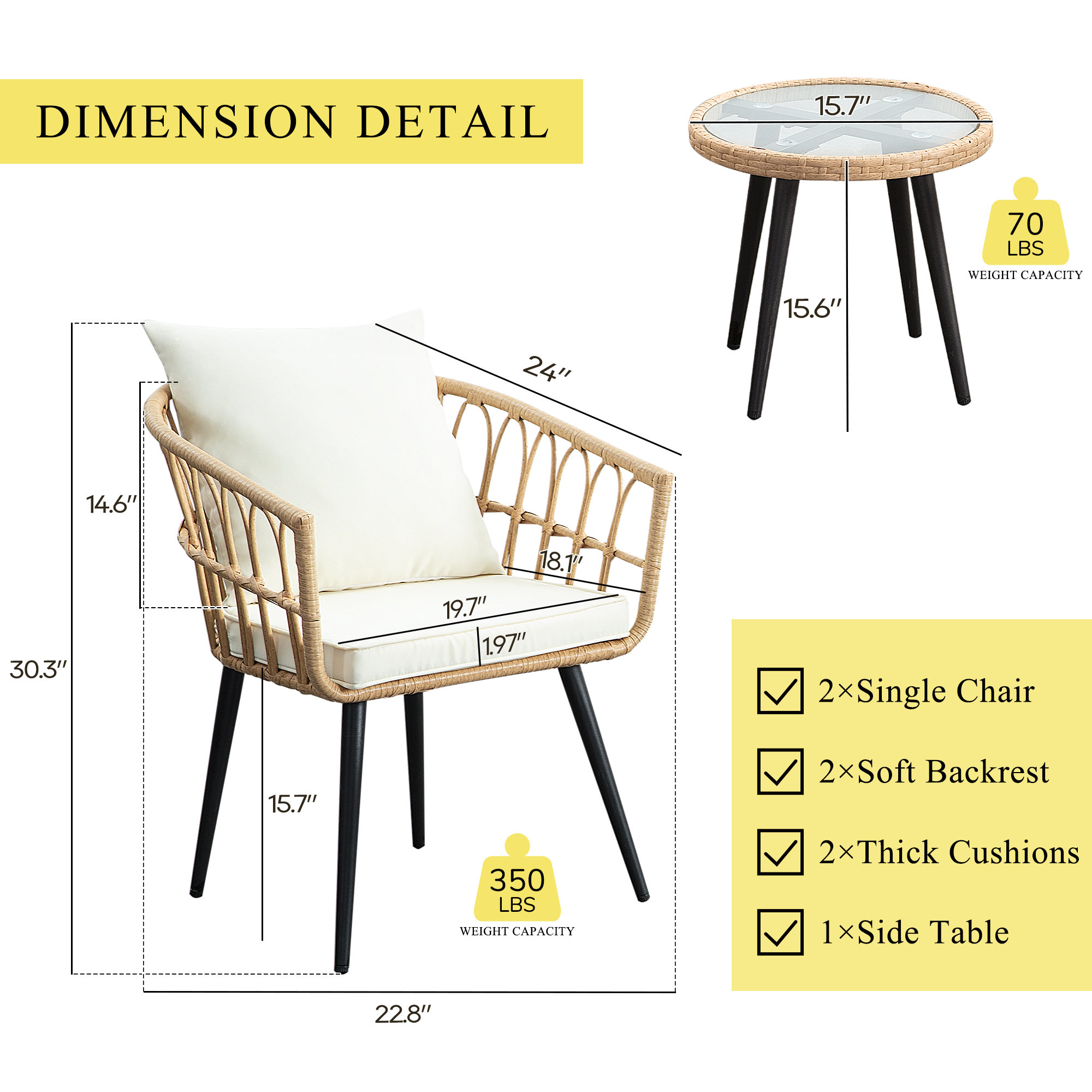 Wildon Home® Fumihito 2 - Person Outdoor Seating Group with Cushions ...