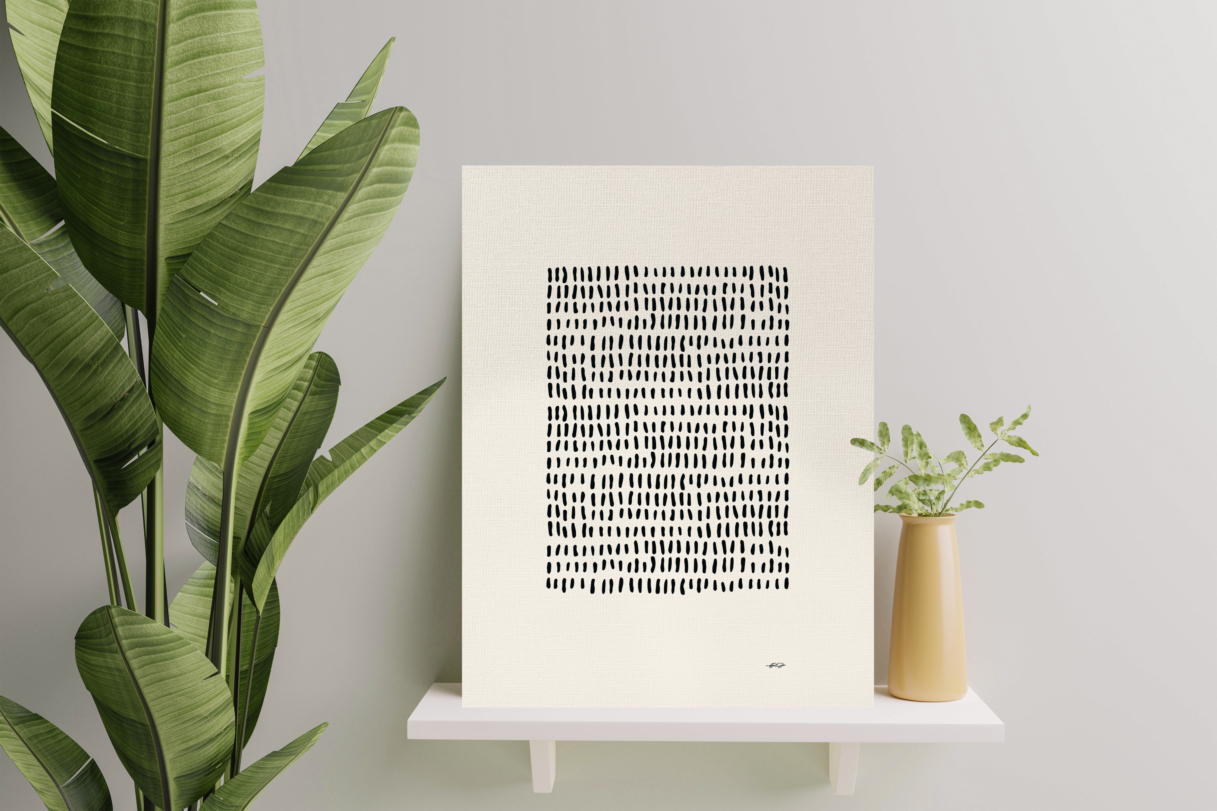 ULLI HOME Kola Dashes Abstract Mid-Century by Ify Ojo - Wrapped Canvas ...