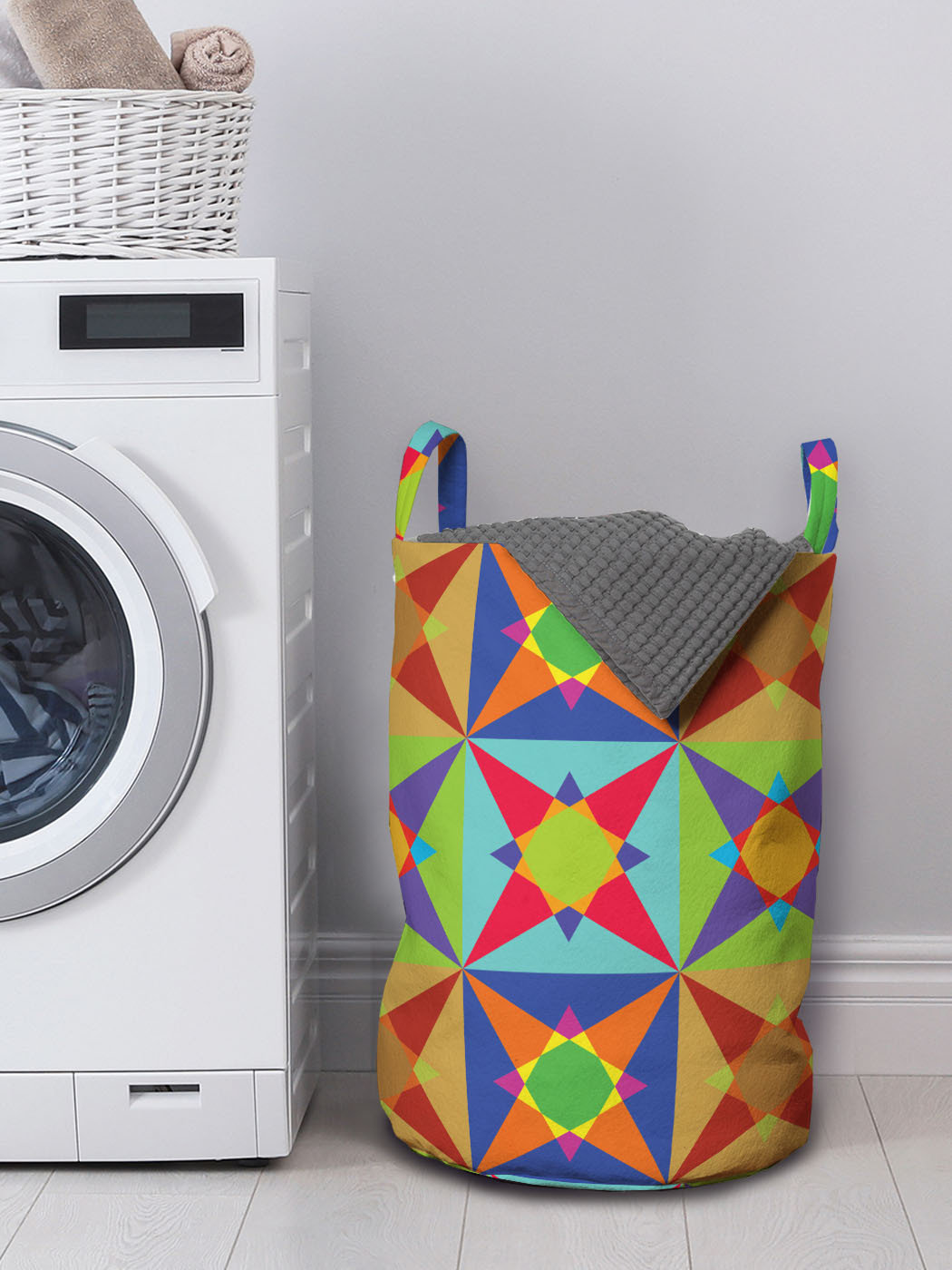East Urban Home Modern Laundry Bag, Colorful Quirky Design Art, 13" x ...