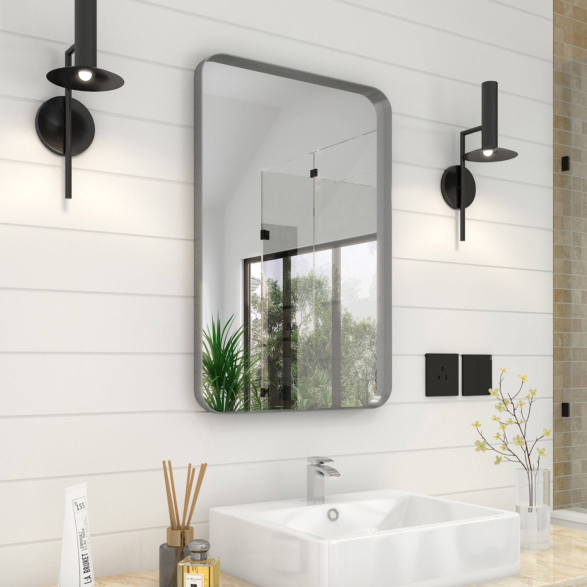 Ebern Designs Stylish 30x20in Bathroom Mirror With Beveled Edge & Deep ...