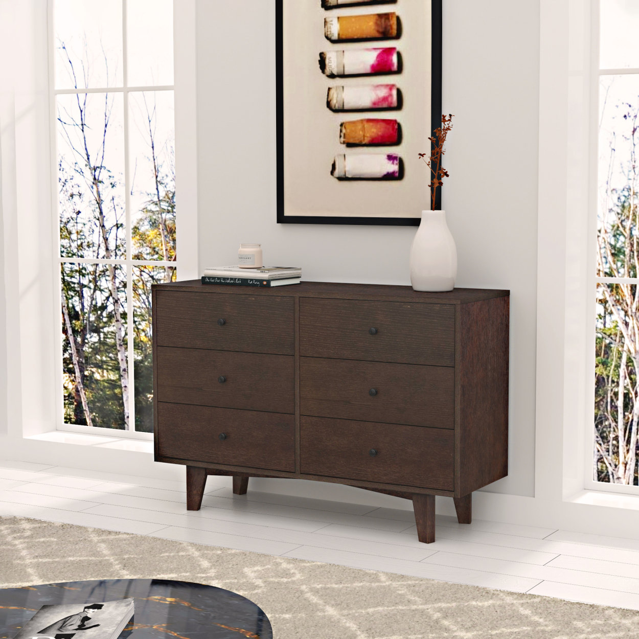 Latitude Run® Solid Wood Spray-Painted Drawer Dresser Bar,Buffet Tableware Cabinet Lockers ...