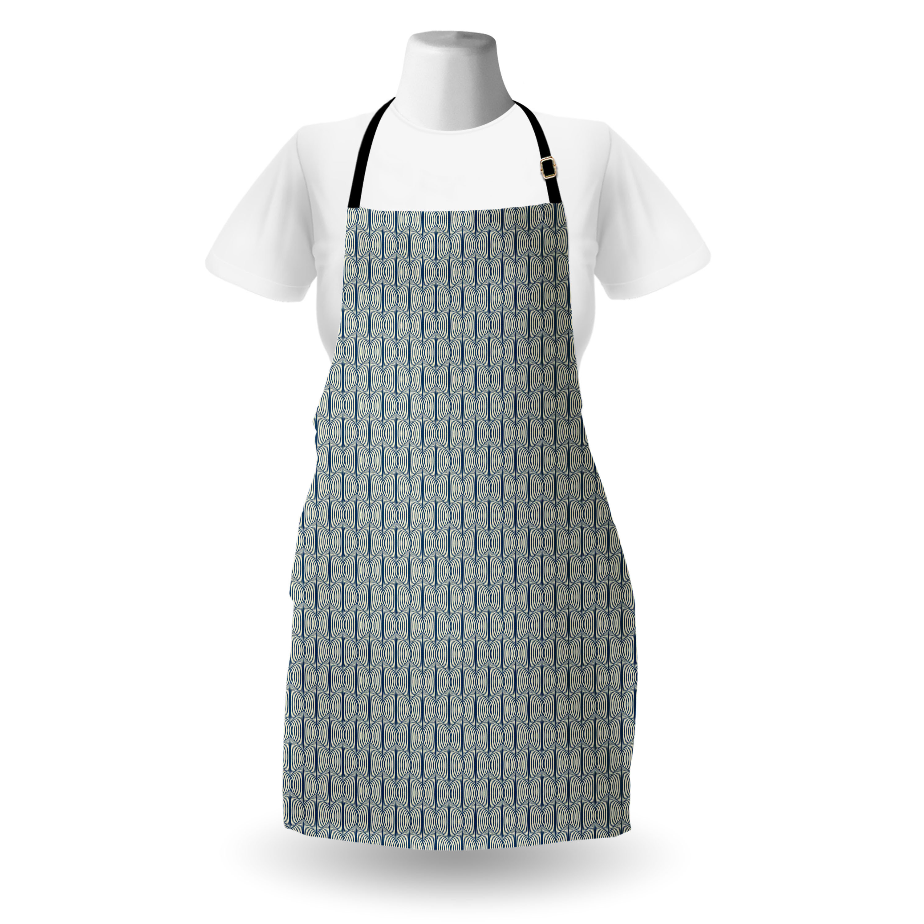 Everly Quinn Retro Apron Unisex Curved Look Shapes with Lines Adult ...