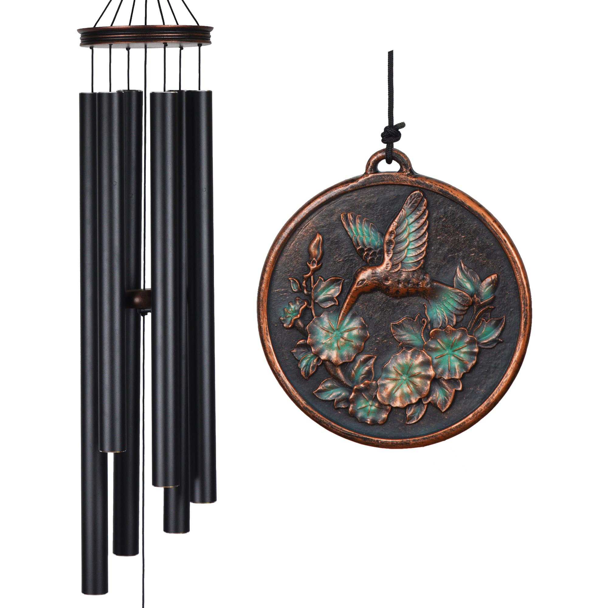 LOVE YOUR BATH LLC Large Outdoor Dark Tone Wind Chime, Hummingbird Wind ...