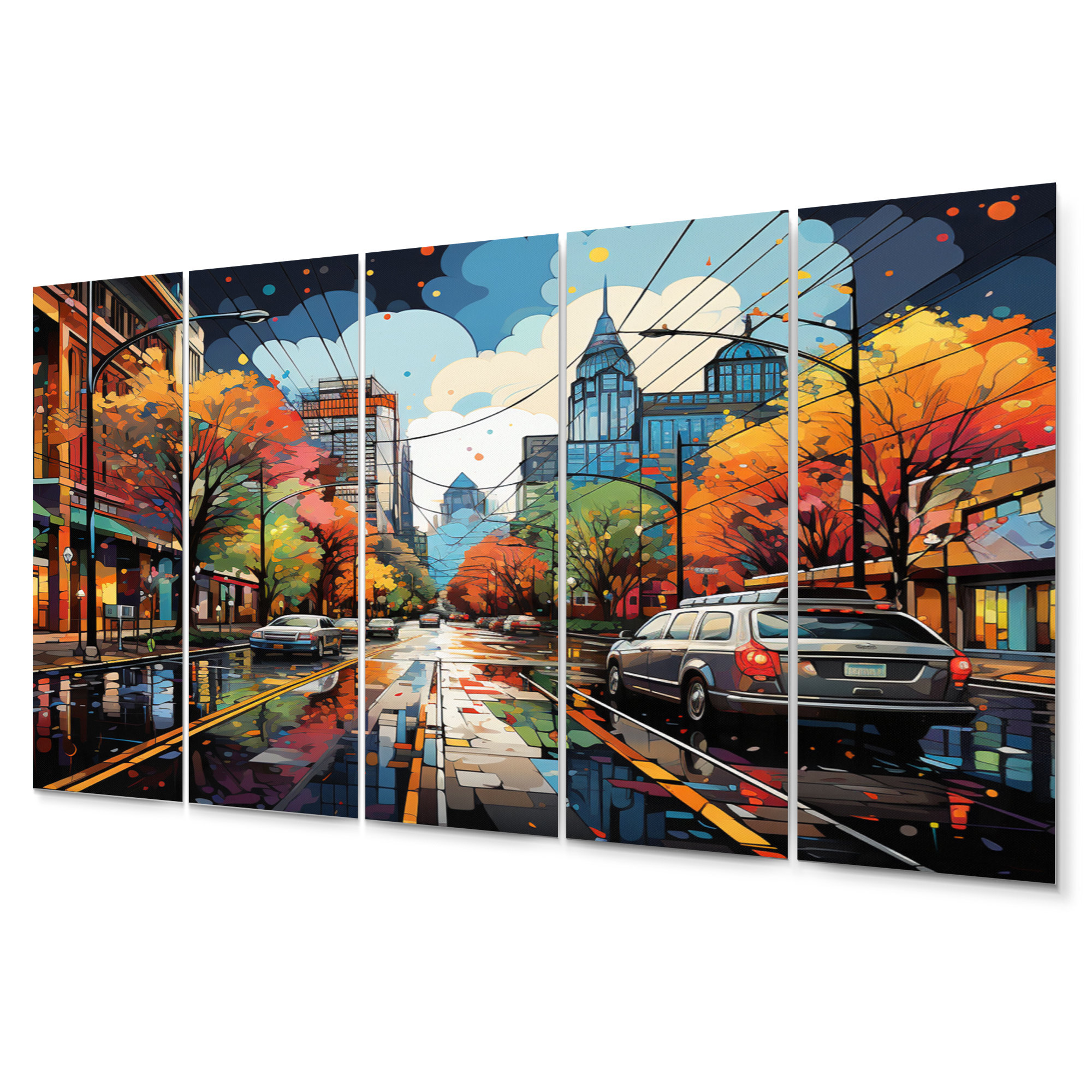 Design Art City Nashville Popart II - Cityscapes Metal Wall Decor Set ...