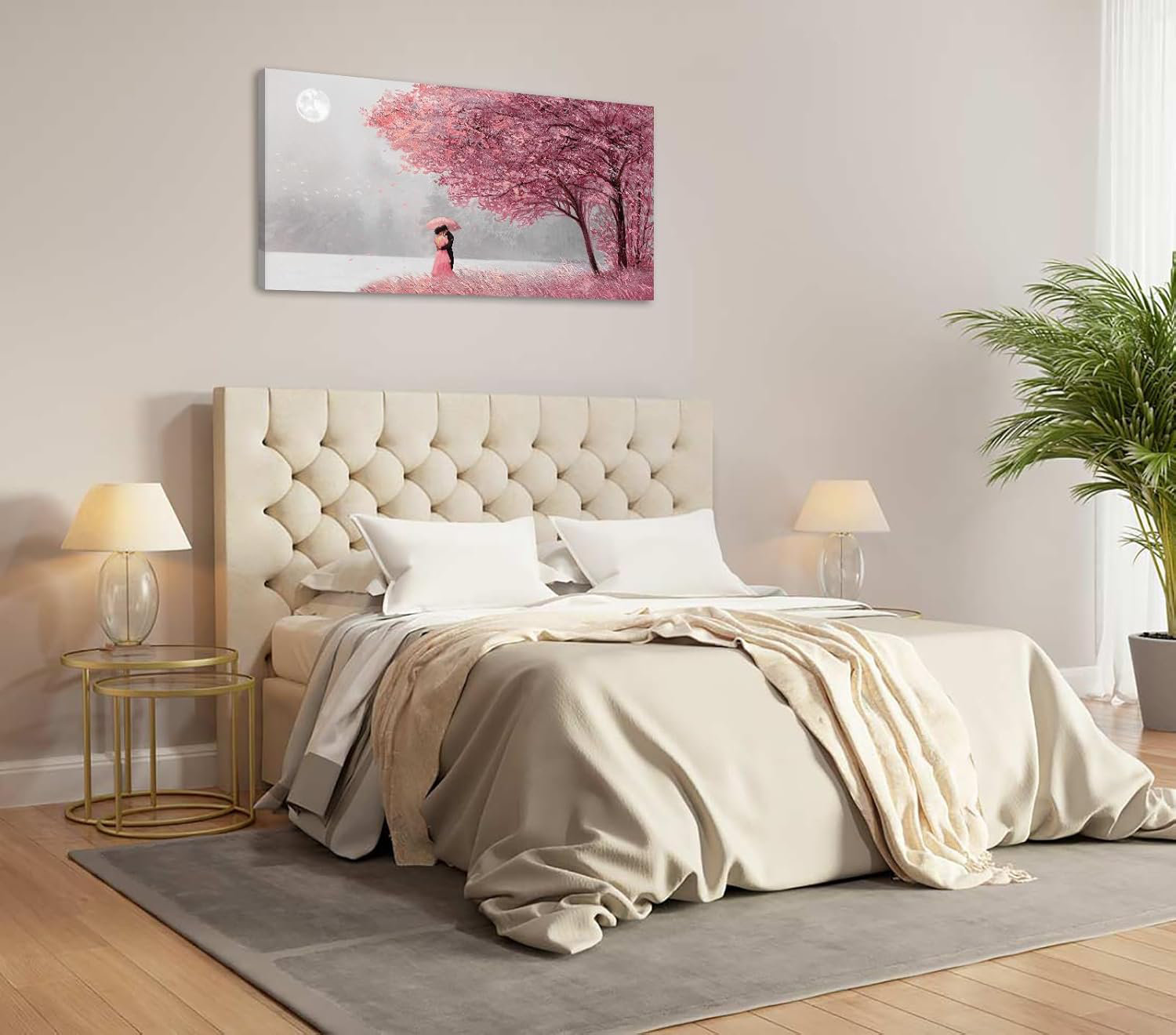 Lark Manor Pink Tree Wall Art Canvas Prints Framed - Modern Cherry ...