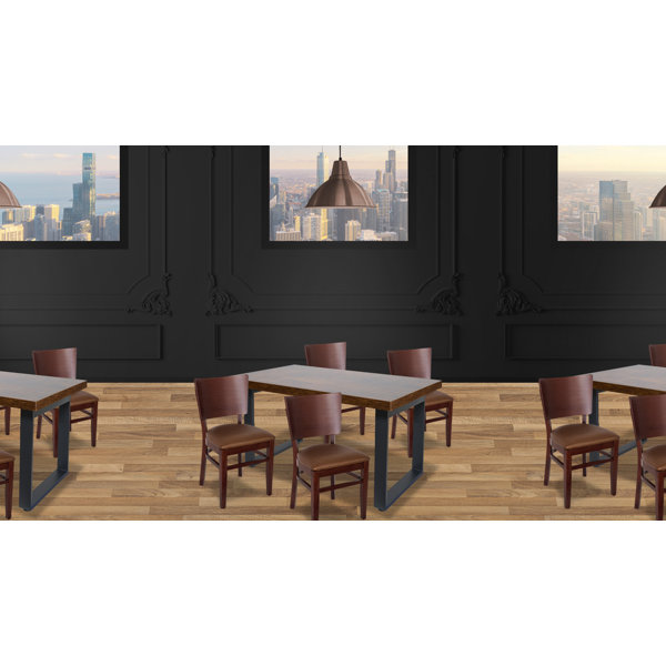 BFM Seating Urban Black 30x72" Loop Indoor Dining Height Table Base ...