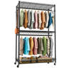 Rebrilliant Niyana 45" Rolling Clothes Rack, Clothing Racks for Hanging ...