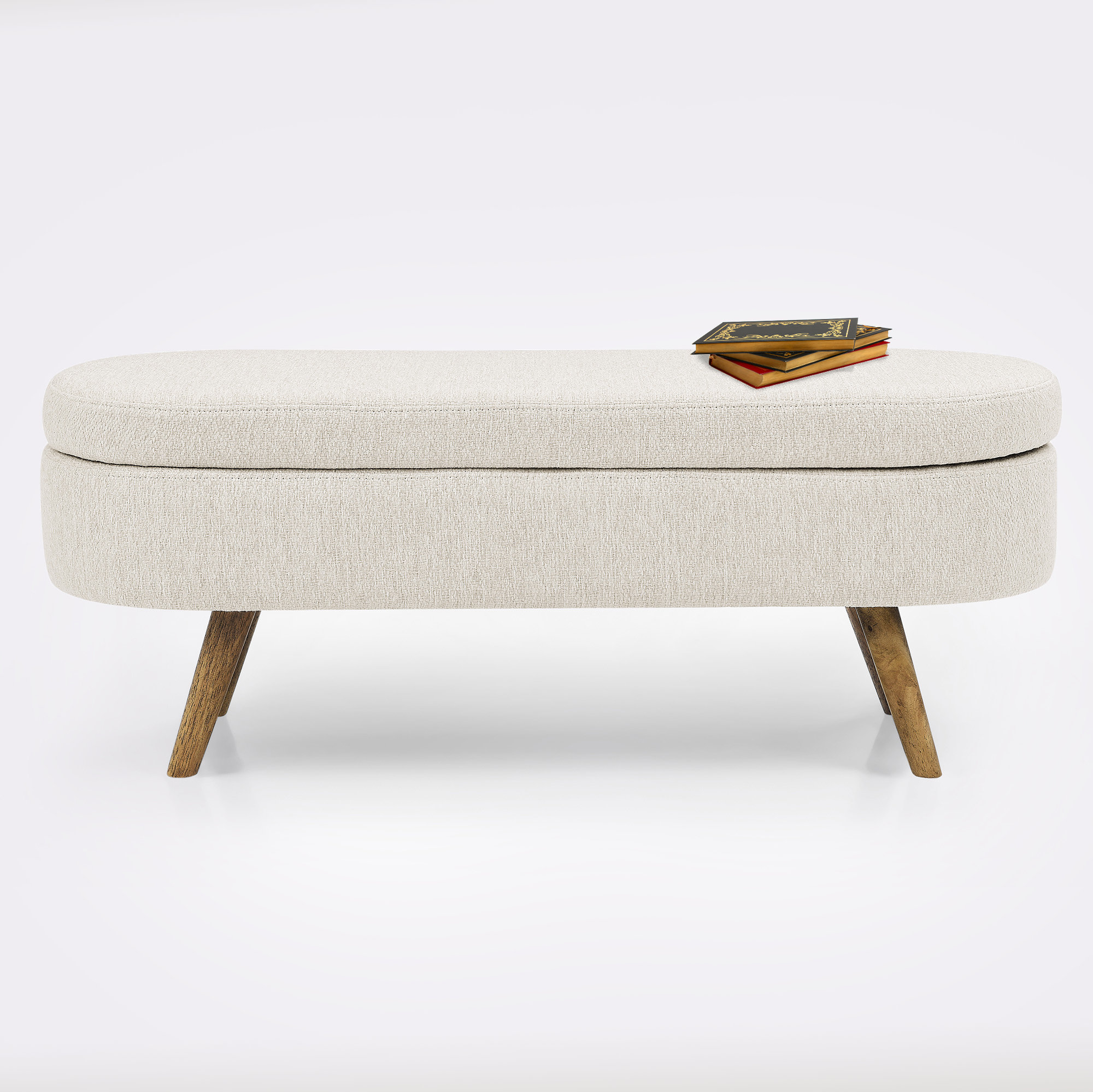 George Oliver Elegant Upholstered Storage Bench - Ottoman Bench, Rubber ...