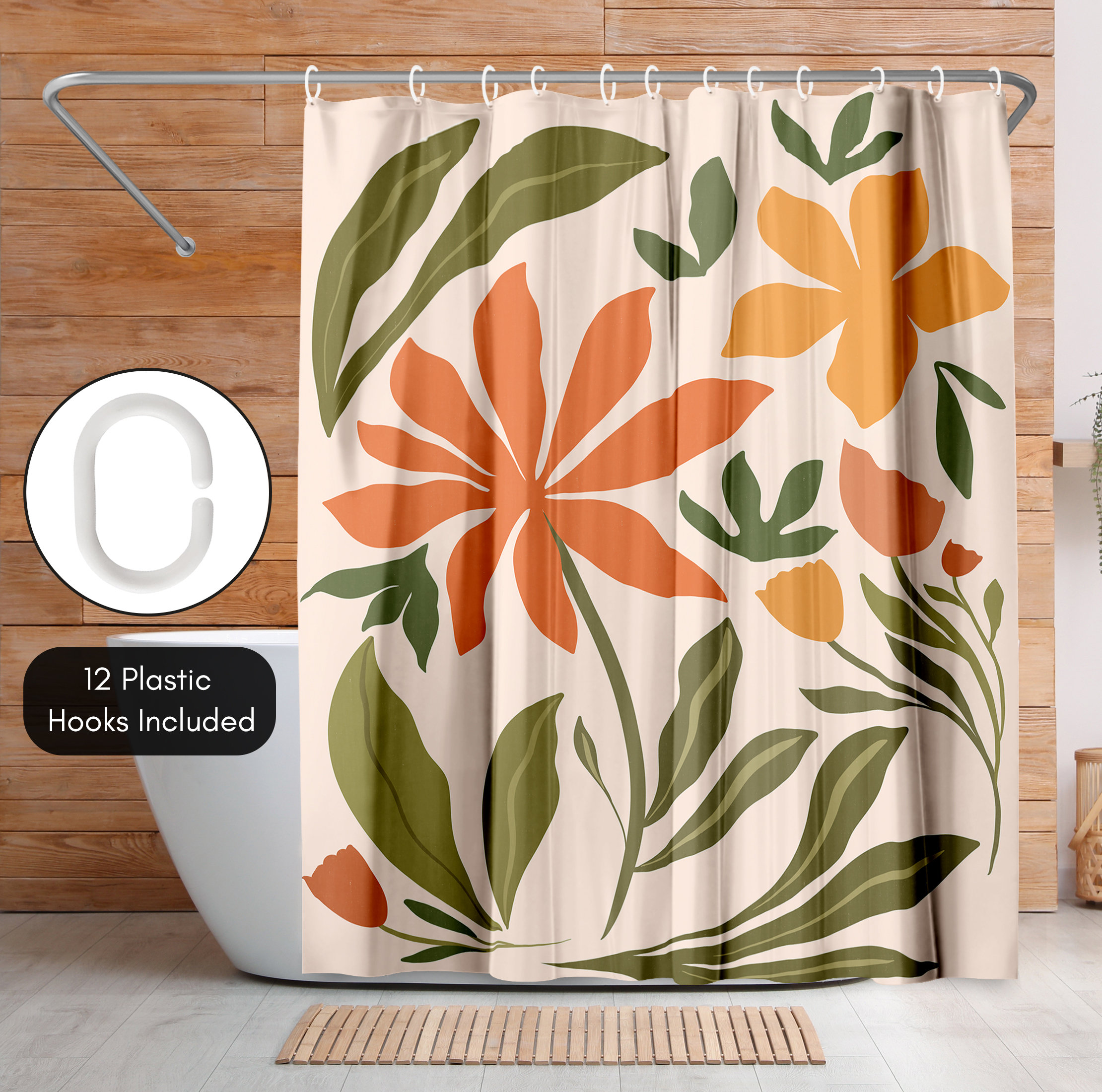 East Urban Home Botanical Shower Curtain A Warm Day by Lunette by Parul ...