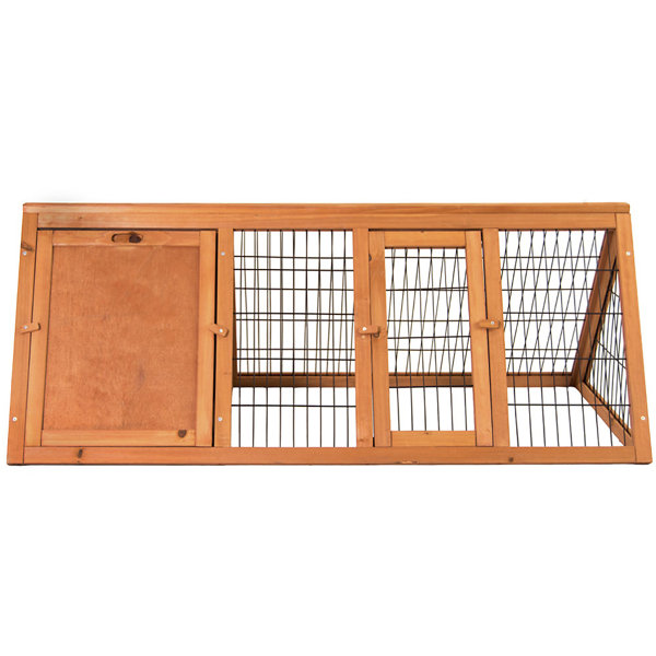 Alwyn Home Vida Wooden Outdoor Triangle Rabbit Guinea Pig Pet Hutch Run ...