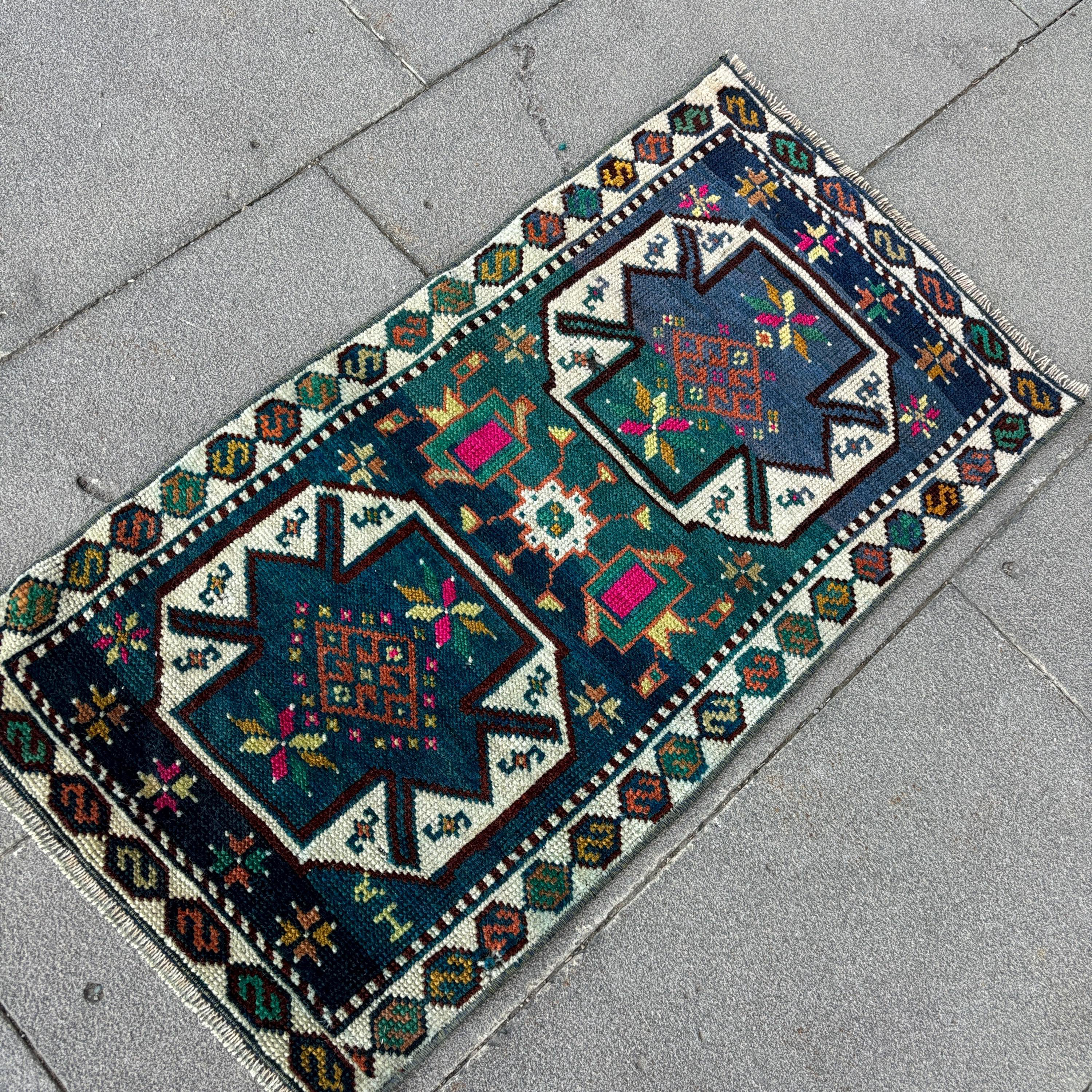 Isabelline Vintage Handwoven Turkish Rug with Unique Tribal Design in ...